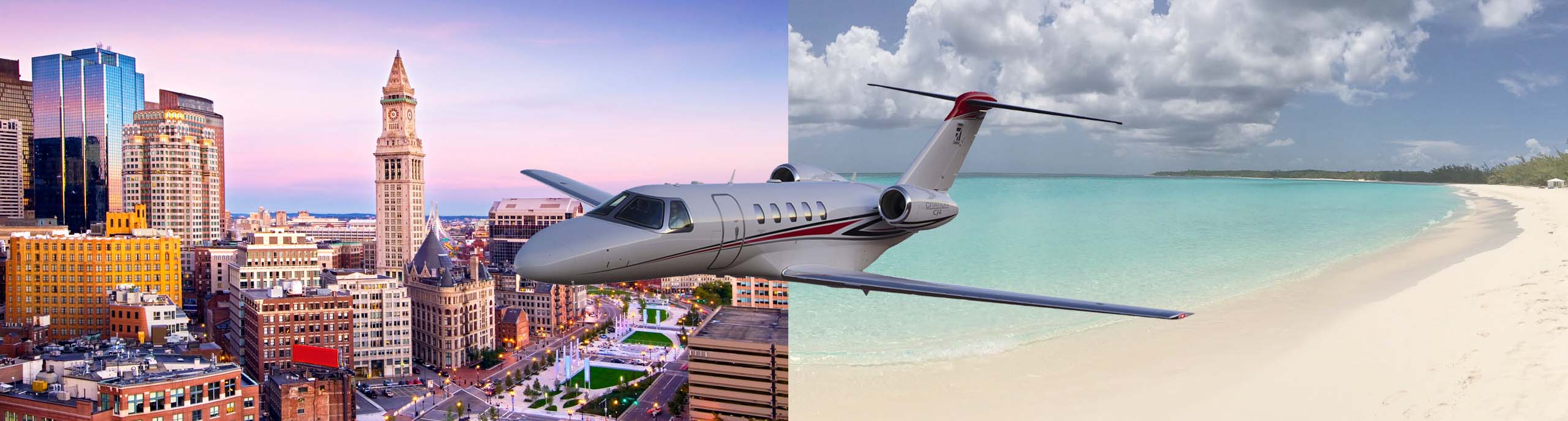 Private jet from Boston to Bahamas